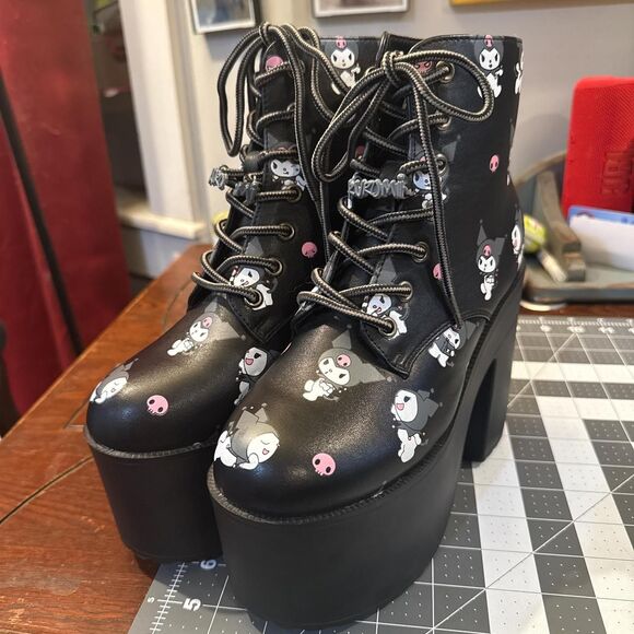 Hot Topic | Shoes | Hot Topic Kuromi Laceup Platform Boots | Poshmark